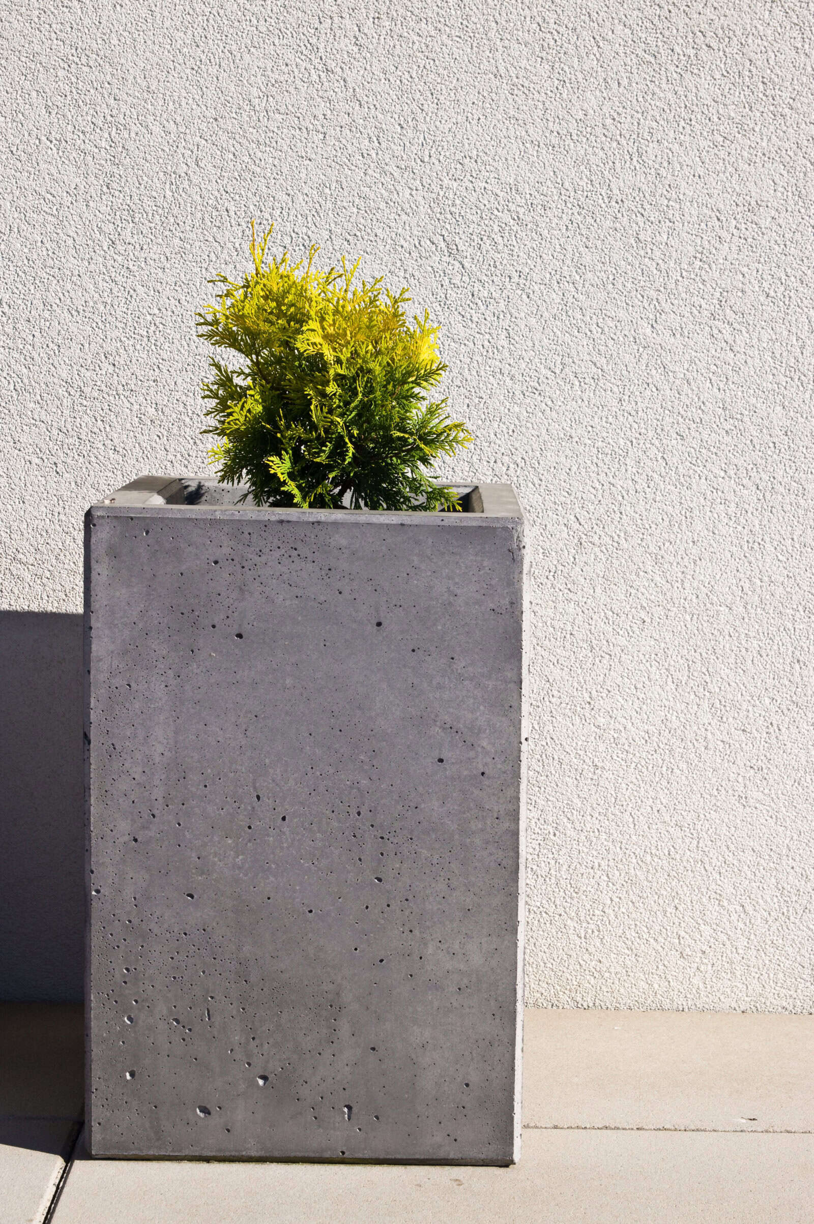 Modern concrete planter for contemporary front porch style, 55044 ...